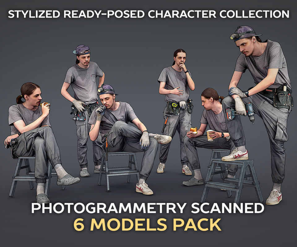 Worker in Gray model pack