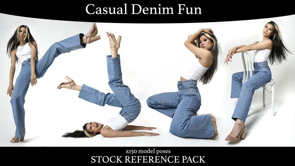 Casual Denim Fun - Stock Model Reference Pack