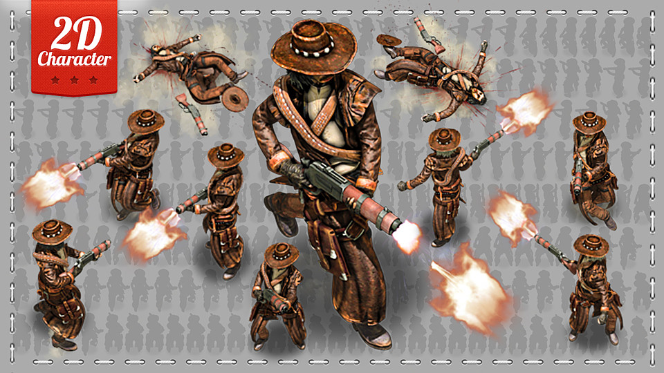 2D Cowboy with Shotgun