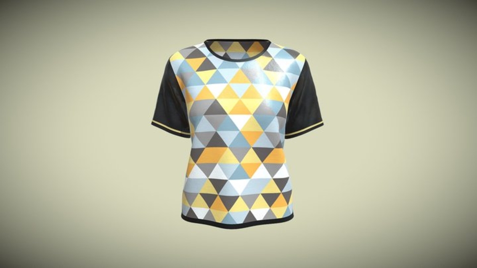 Ladies Triangle Print Tops | Marvelous / Clo3d