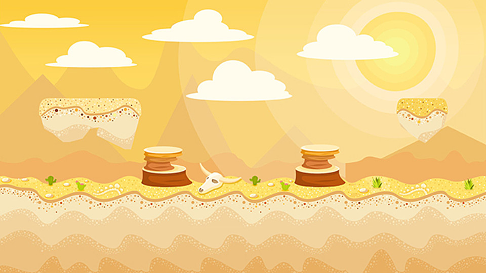 2D Vector Platformer Desert Pack