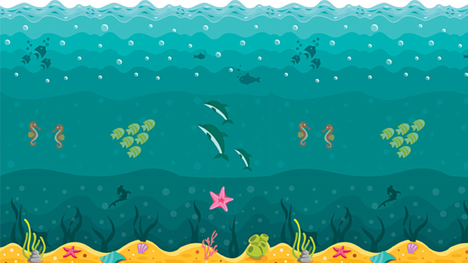 2D Vector Platformer Ocean Pack