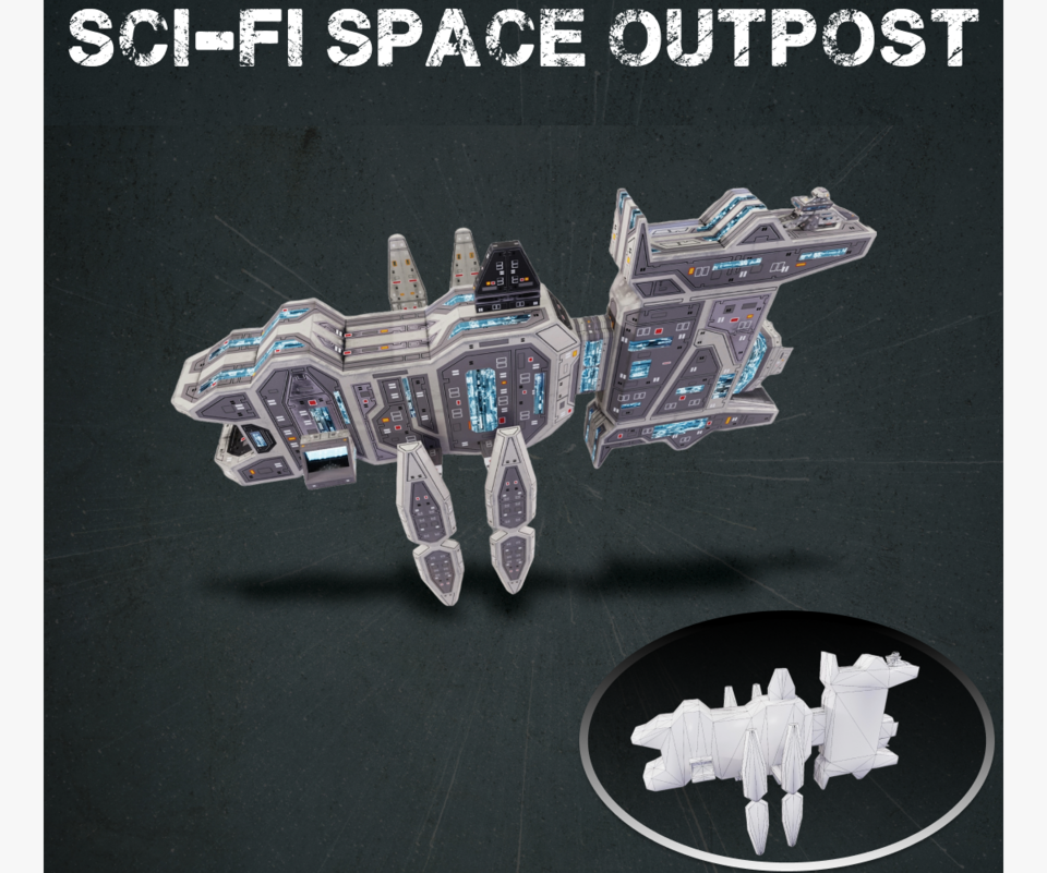 Sci-fi space outpost