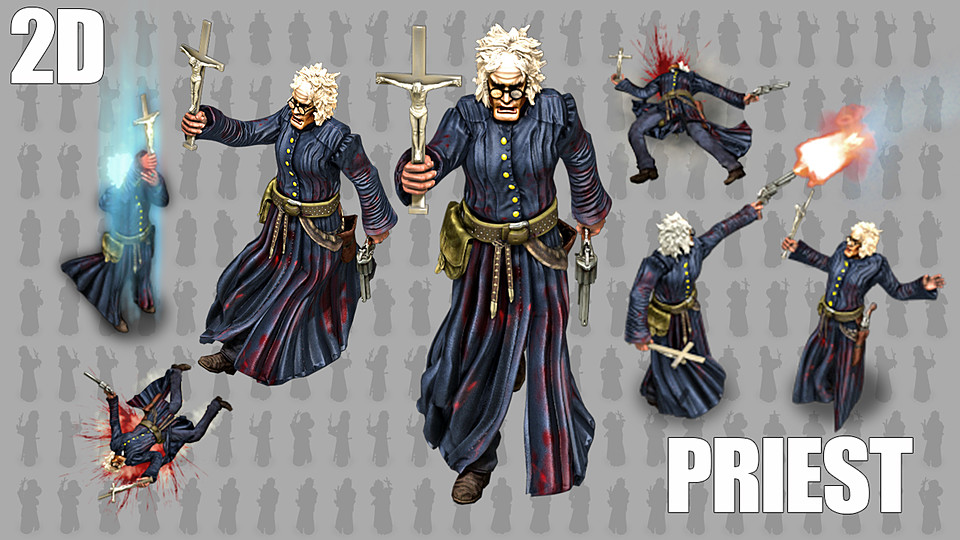 2D Priest Animated Character