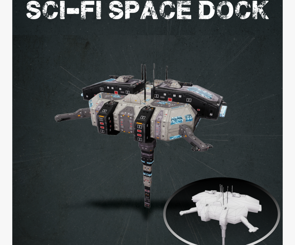 Sci-fi space dock