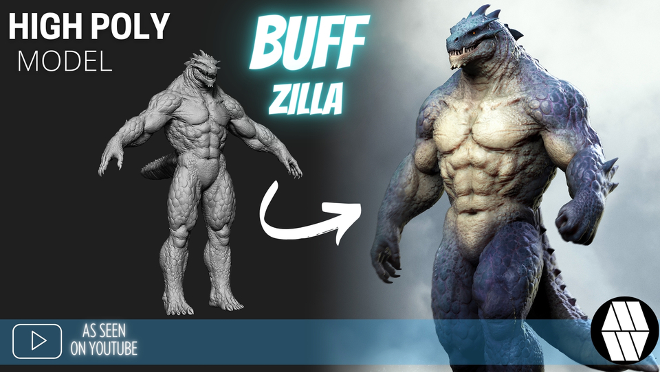 Buff-Zilla High Poly ZTL & FBX