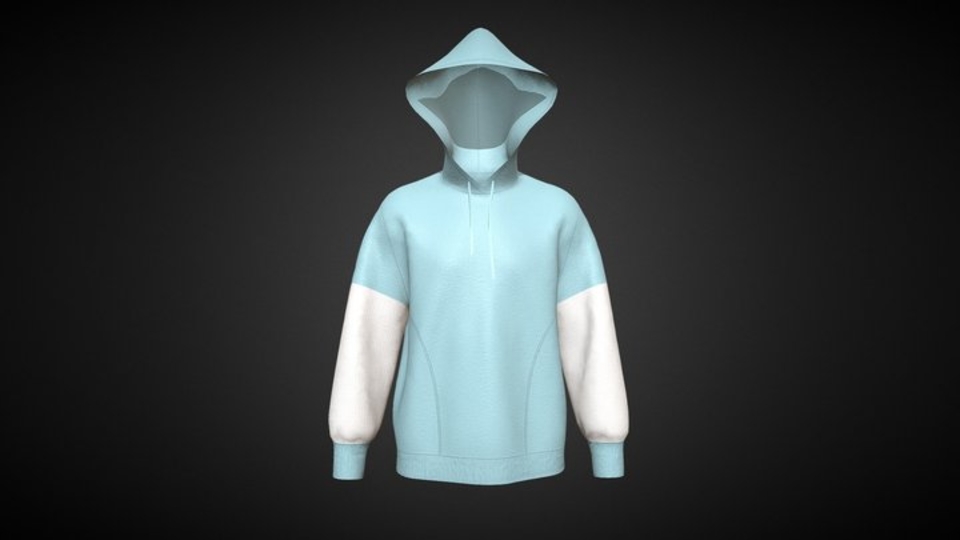 Mens Two color Hoodie | Marvelous / Clo3d