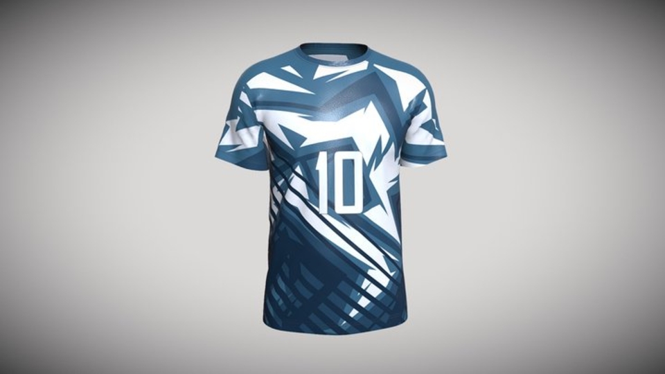 Soccer Blue and white color Jersey Player-10