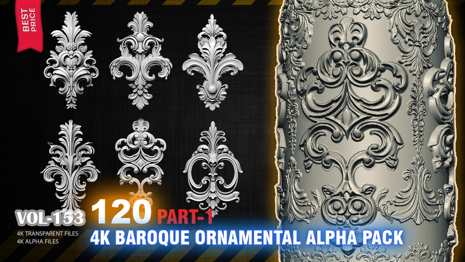 120 4K BAROQUE ORNAMENTAL ALPHA PACK - PART1
