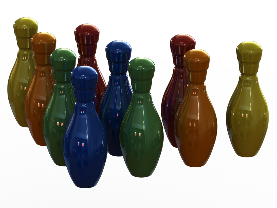Colored Plastic Bowling Pin Set