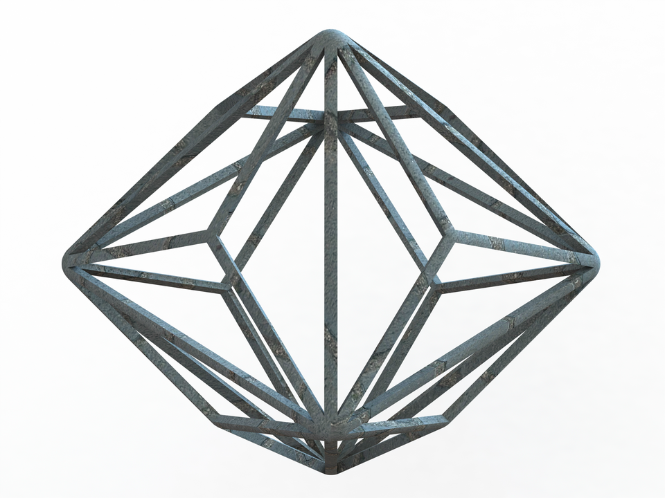 Wireframe Shape Triakis Octahedron