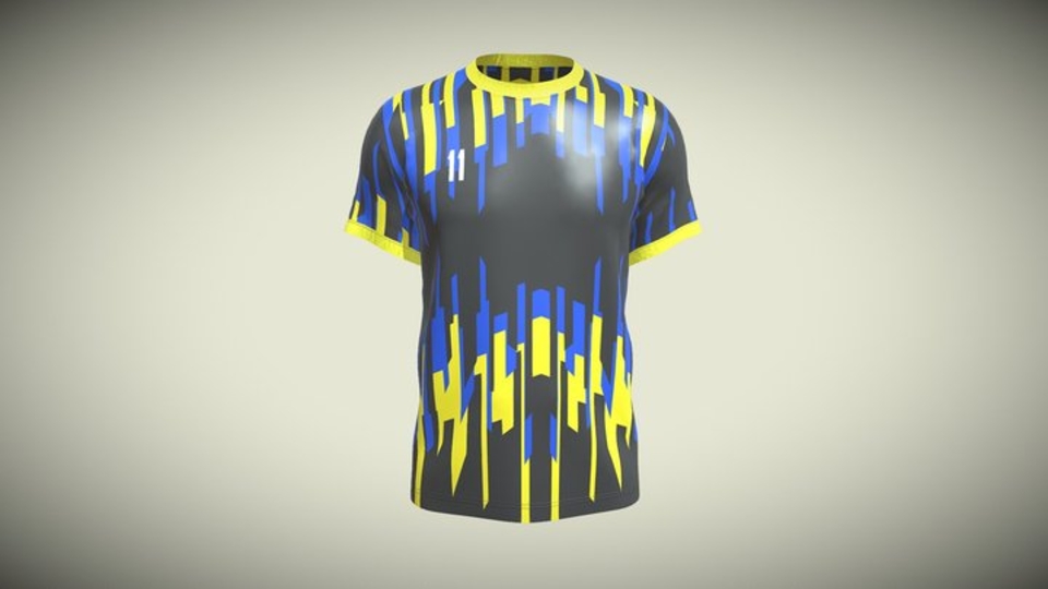 Soccer Football Black and Blue Jersey