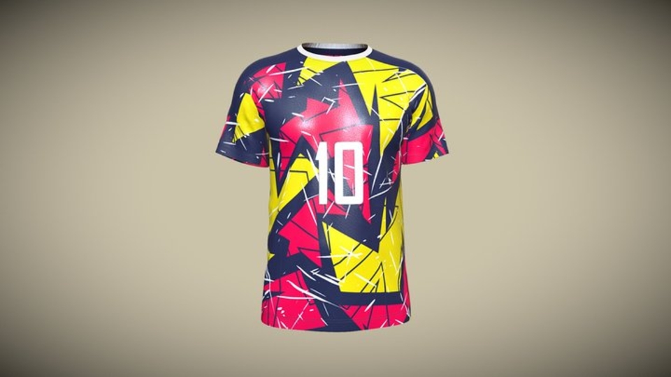 Soccer Hot pink with multi color Jersey Player-10