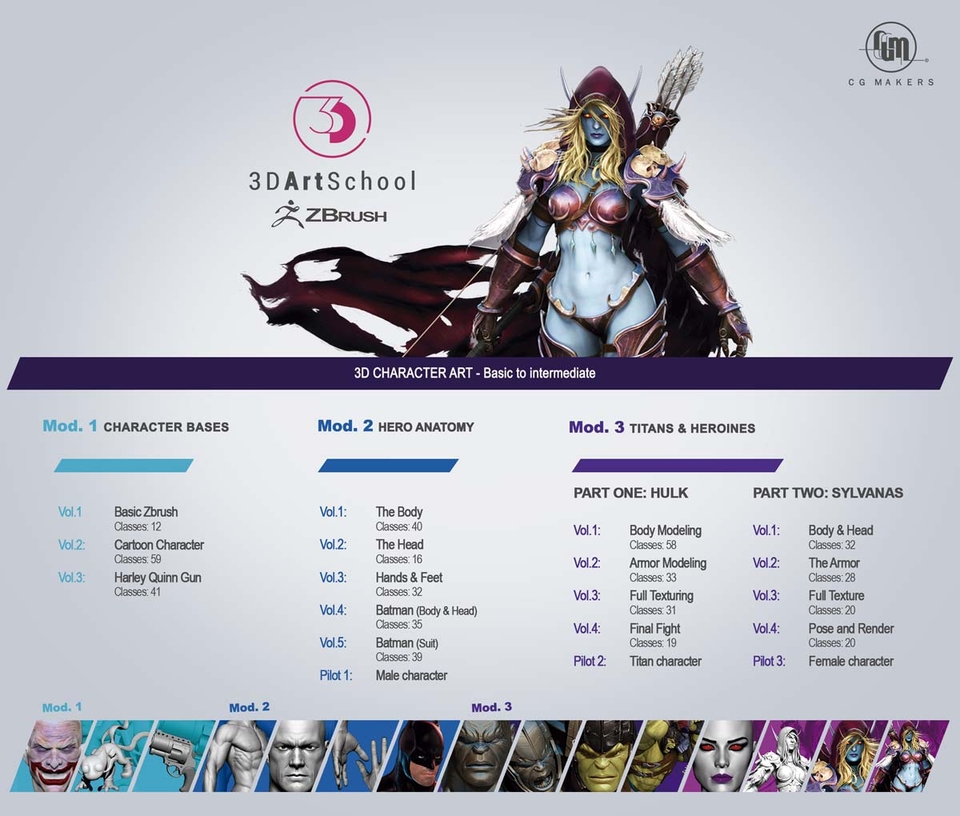 3D Art School Zbrush 16 Courses 516 Classes DEMO