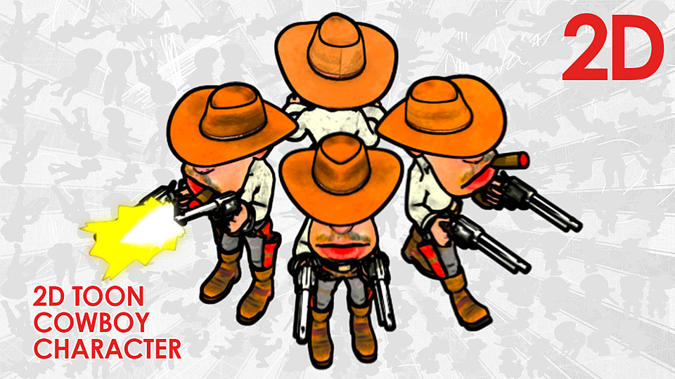 2D Toon Two Guns Cowboy