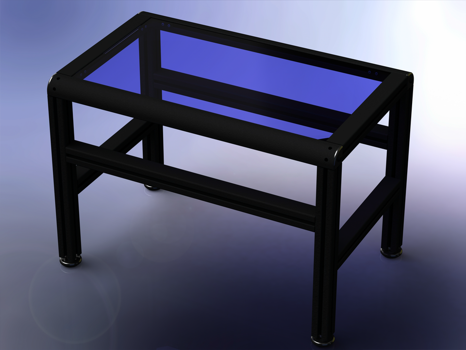 Aluminium Table with Glass Top