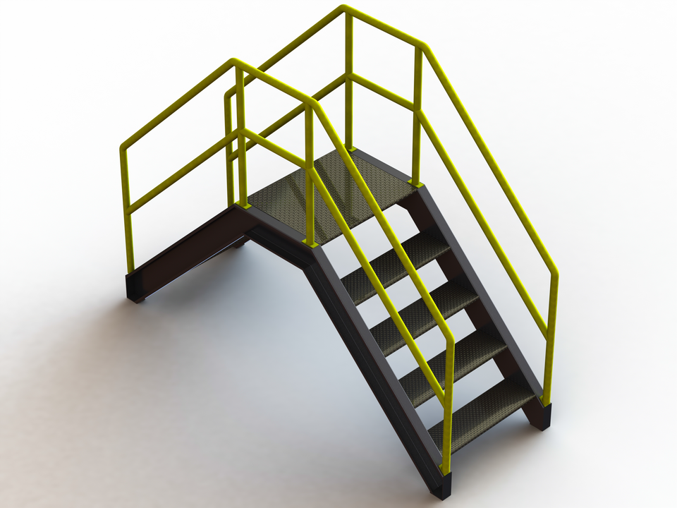 Industrial Steel Crossover Stair