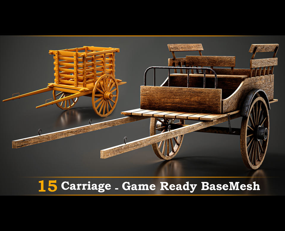 15 Carriage 3d models-Game Ready Base Mesh