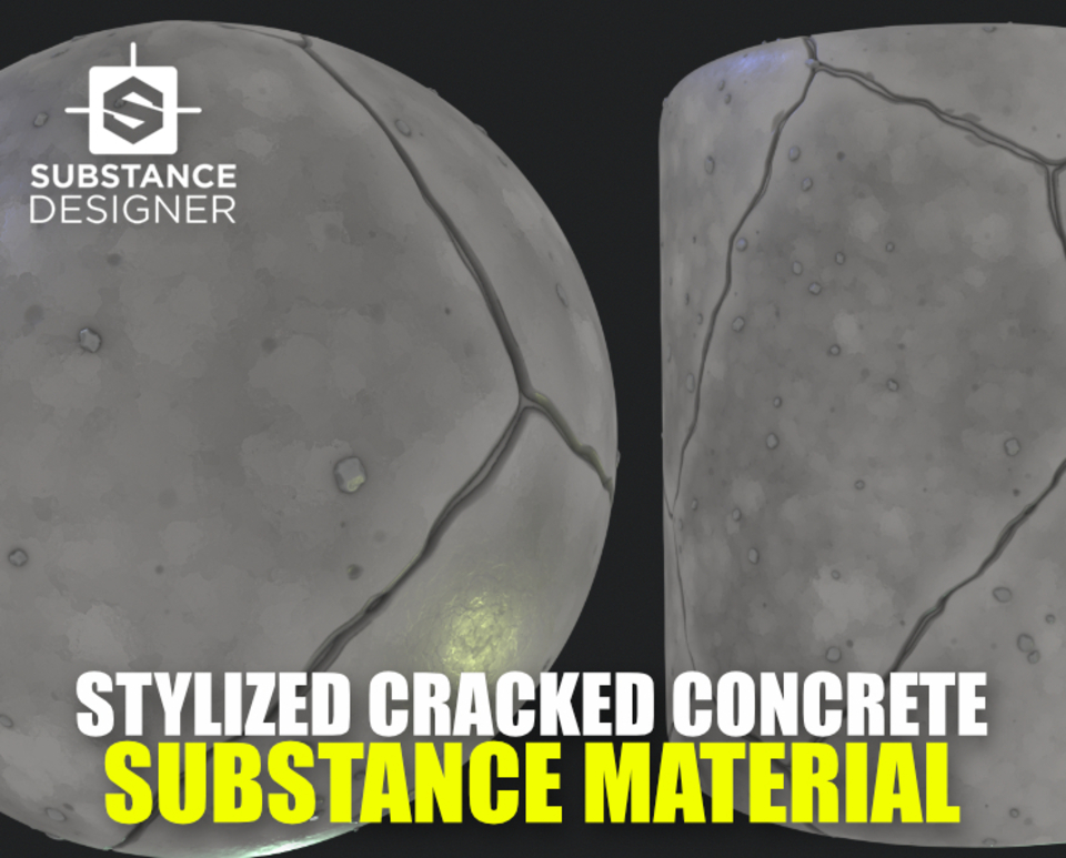 Stylized Cracked Concrete Material 01