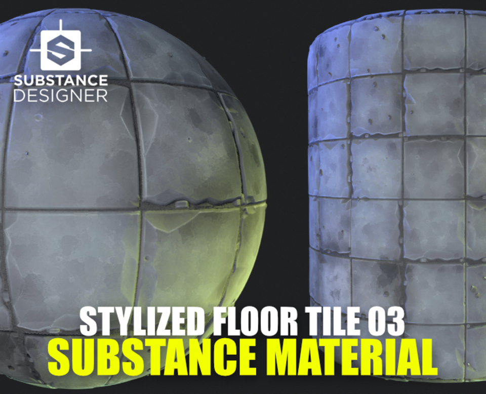 Stylized Floor Tiles Material 03