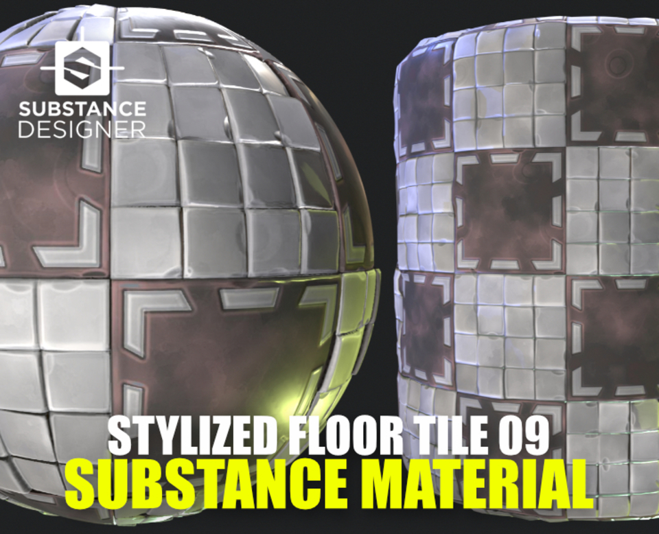 Stylized Floor Tiles Material 09
