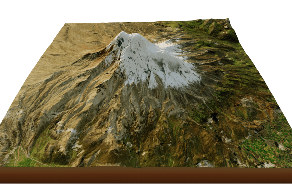 Chimborazo Stratovolcano 3d Terrain model