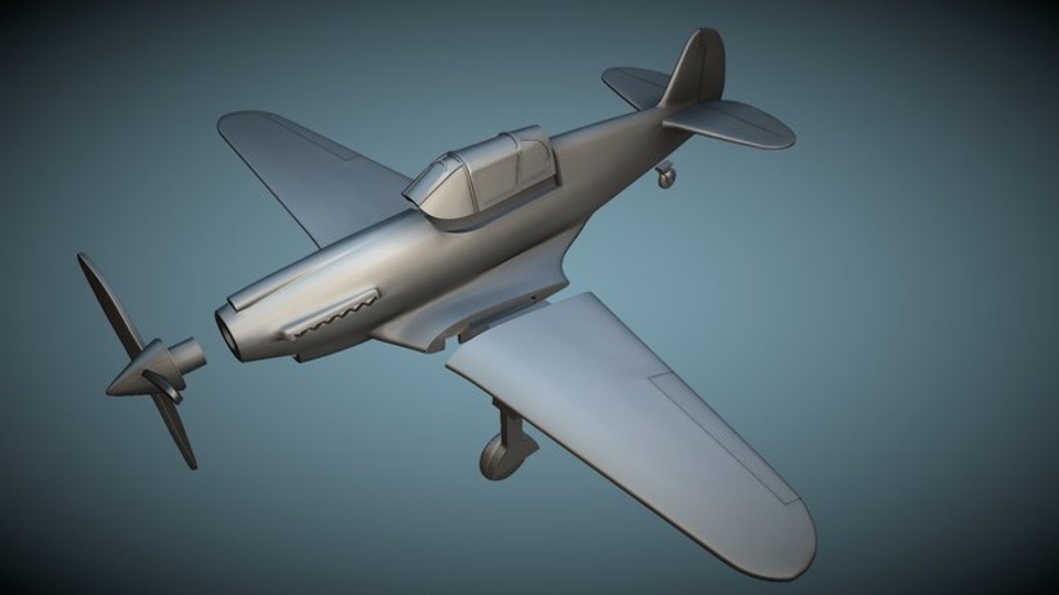 Curtiss XP-46 - 3D Printable Model