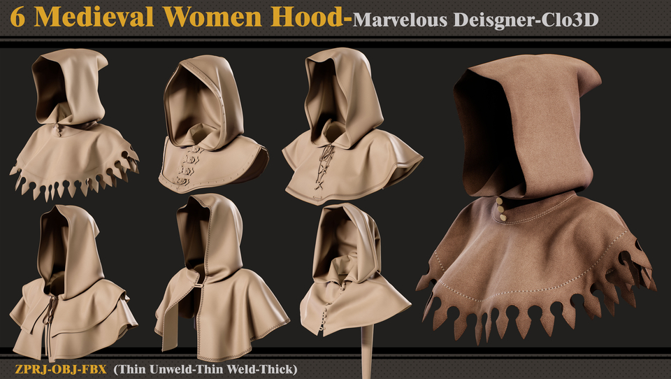 6 Medieval Women Hoods