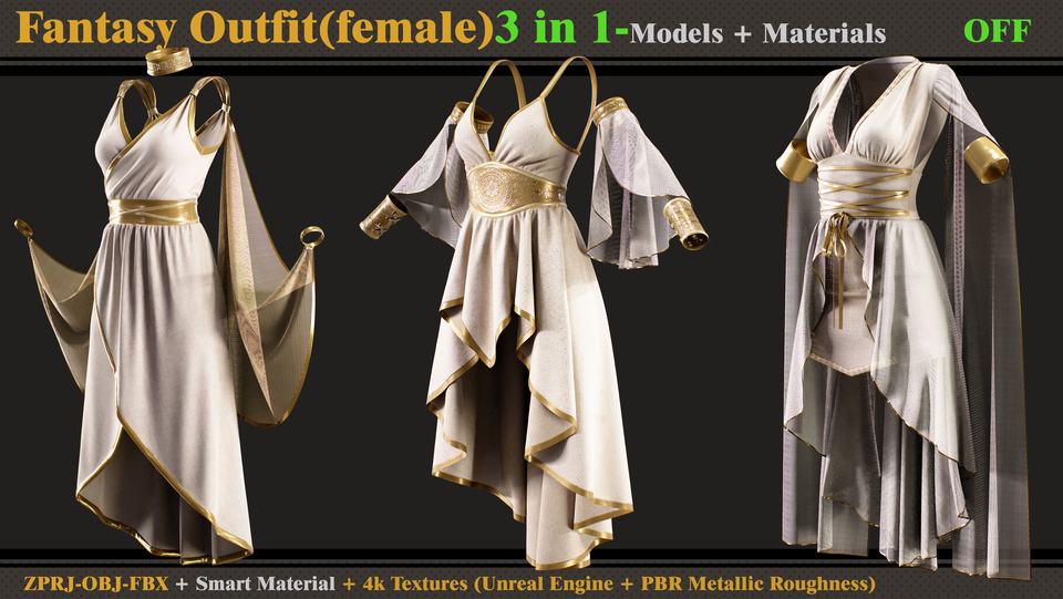 3 in 1 Fantasy Outfits-OFF