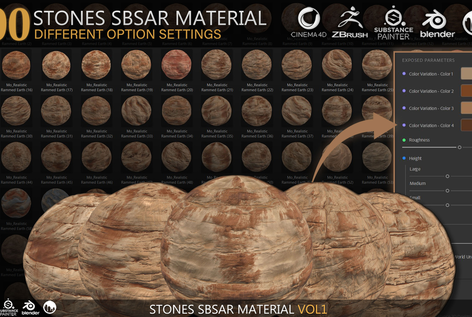 200 SBSAR Stones Material
