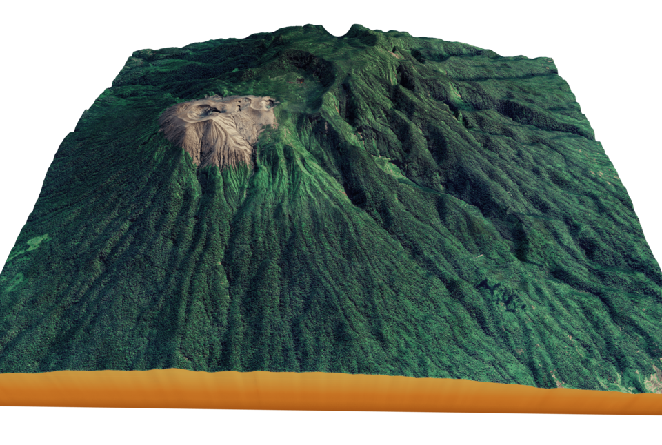 Mount Merapi 3d terrain model