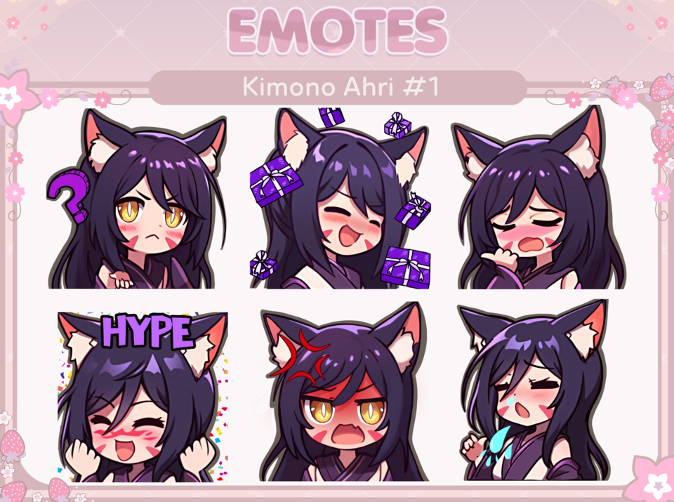 League of Legends Ahri Twitch Emotes Pack #1