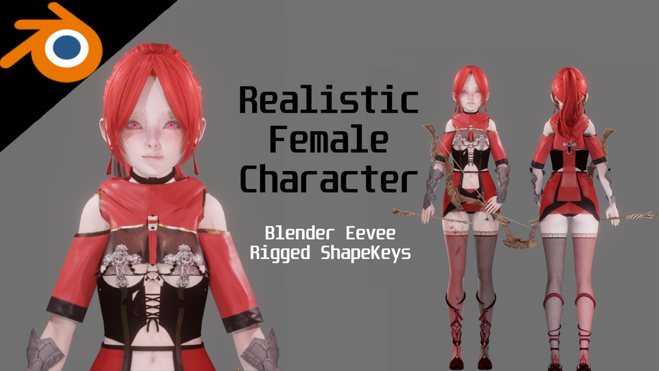 Archer girl - Realistic Female Character - Blender