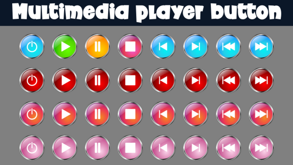 Multimedia GUI icon pack