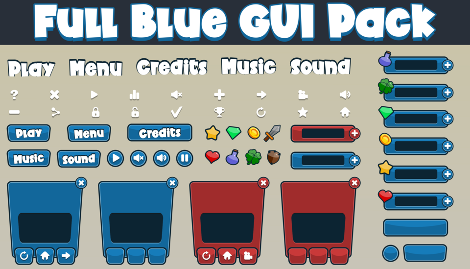 Simple blue GUI full pack