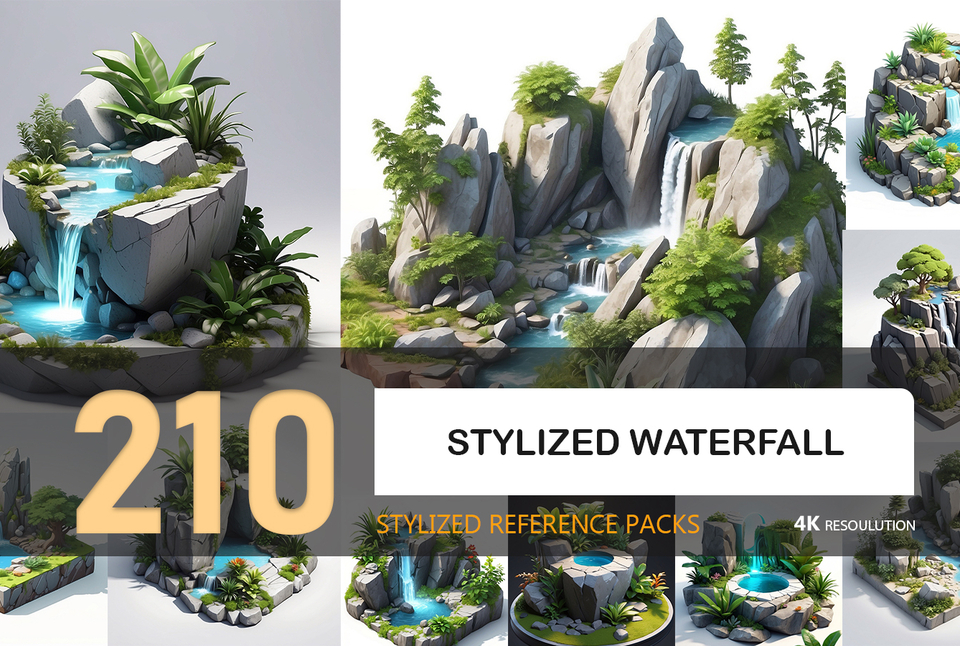 Stylized waterfall