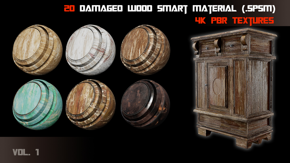 20 Damaged Wood Smart Material