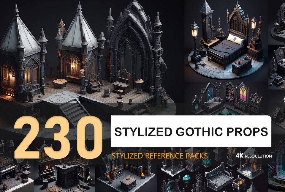 Stylized Gothic Props