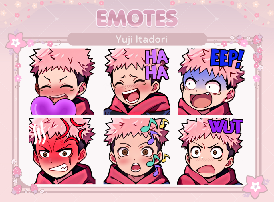 Yuji Itadori Sukuna JJK Twitch Emote/Sticker Pack