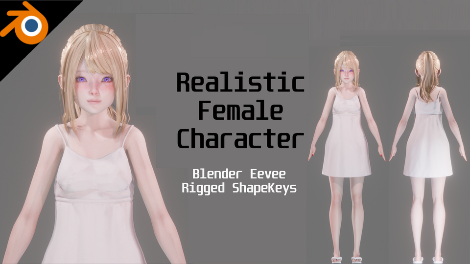 Model 0001 - Realistic Female Character - Blender