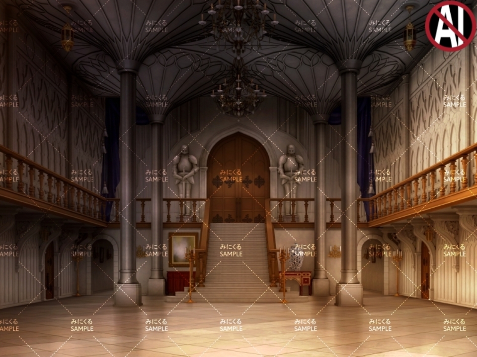 [2D Background] Great hall_evening - "Fantasy06"