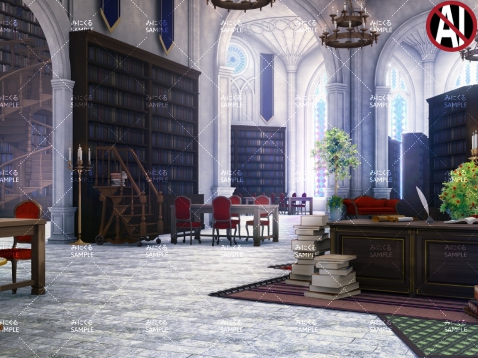[2D Background] Library_daytime - "Fantasy06"