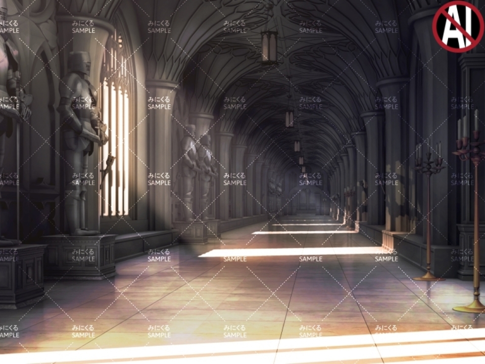 [2D Background] Hallway_evening - "Fantasy06"
