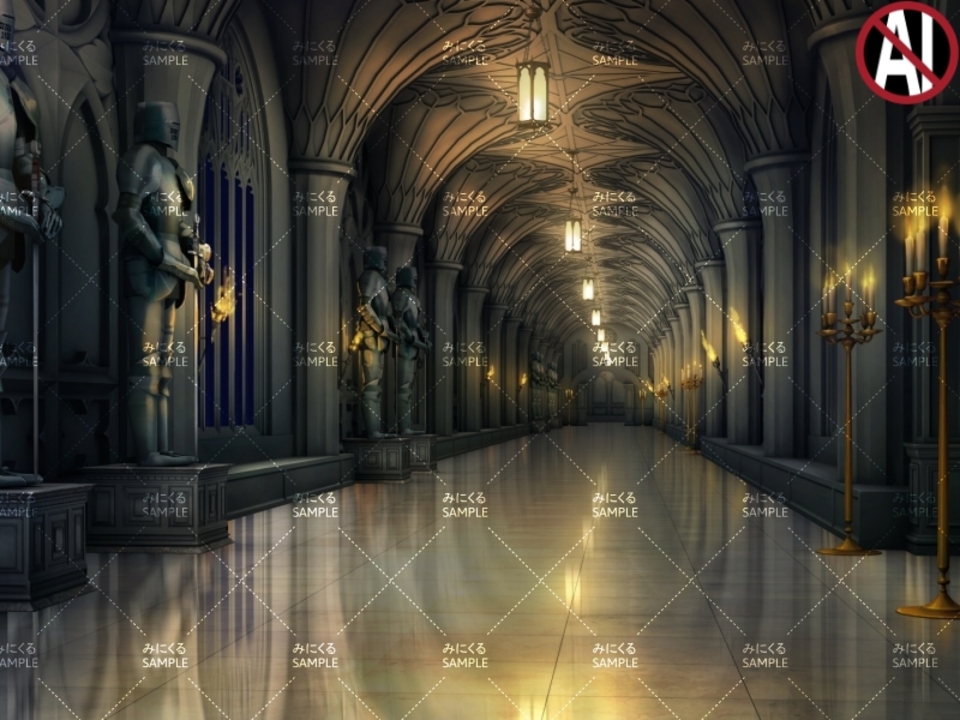[2D Background] Hallway_night - "Fantasy06"