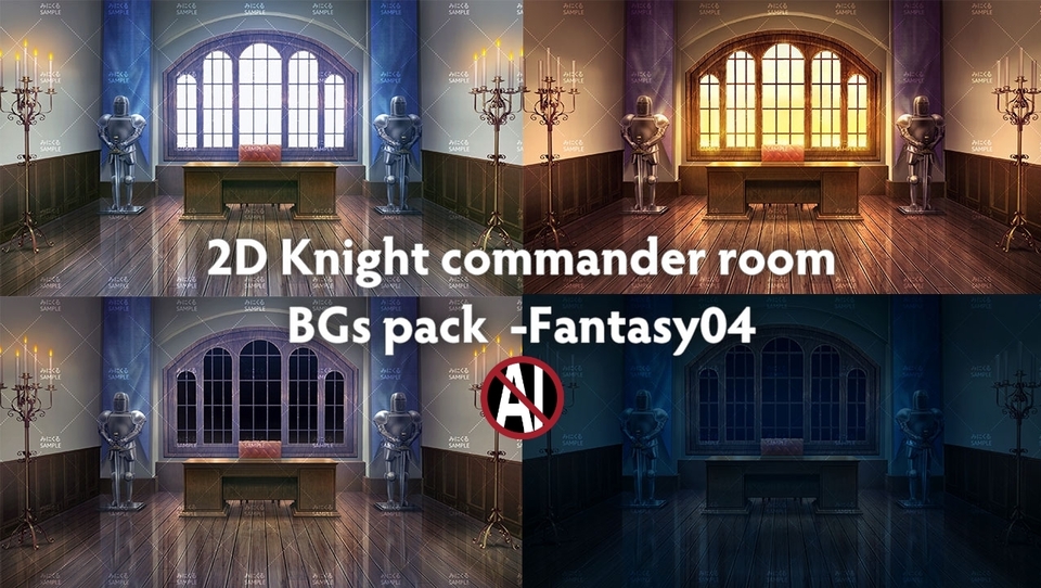 2D Commander room Backgrounds pack -Fantasy04