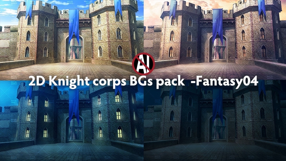 2D Knight corps Backgrounds pack -Fantasy04