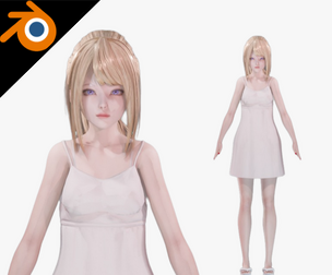Blender Anime Model 3D