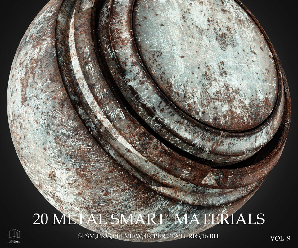 20 METAL SMART MATERIALS & PBR TEXTURES-VOL 9