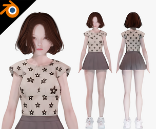 Blender Anime Model 3D