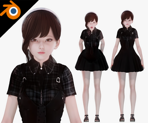 Blender Anime Model 3D